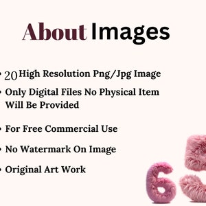 Pink Fur Numerical PNG, Numbers 0-9 Clipart, Clip Art Bundle , Number ...