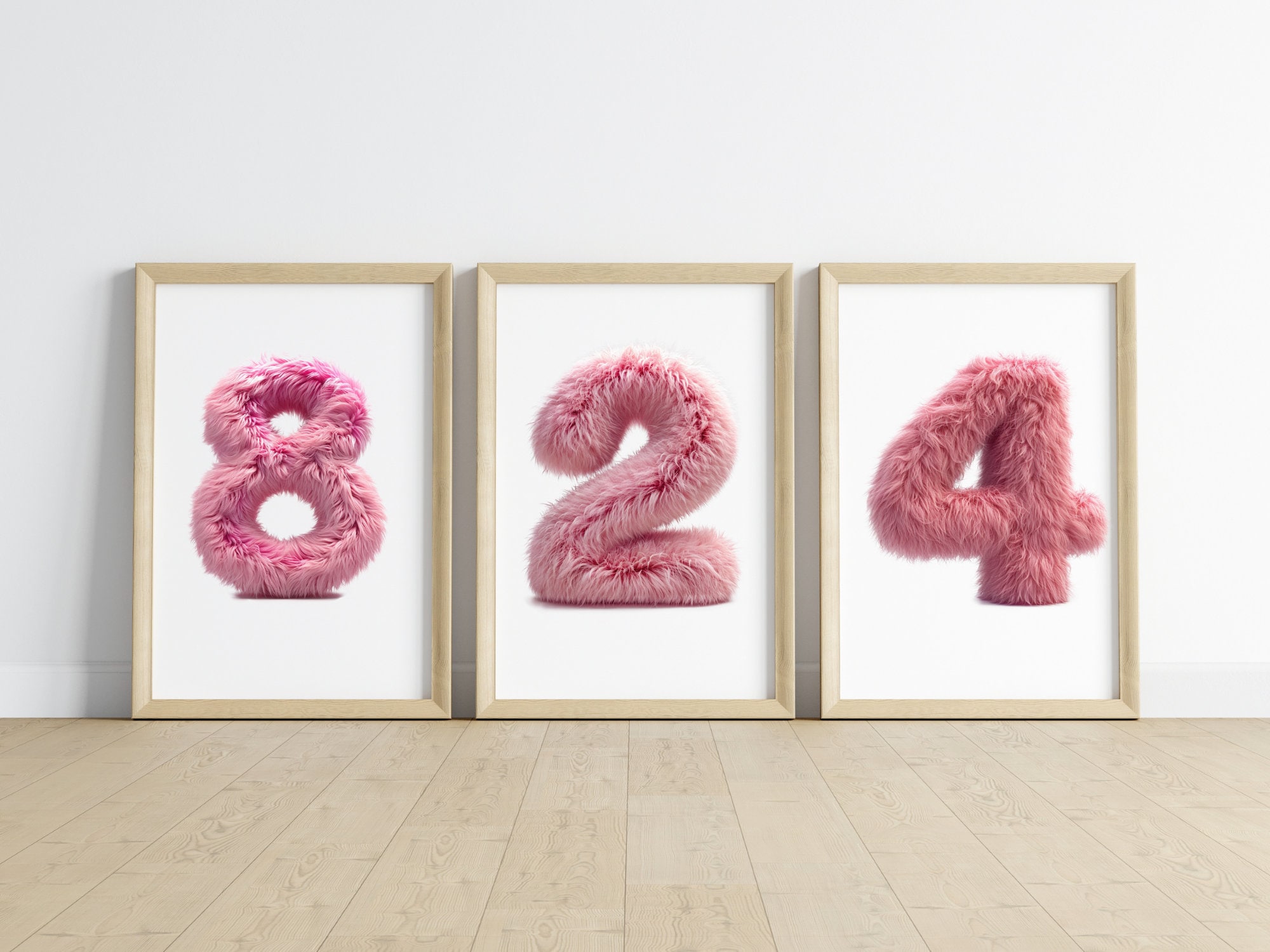 Pink Fur Numerical PNG, Numbers 0-9 Clipart, Clip Art Bundle , Number ...