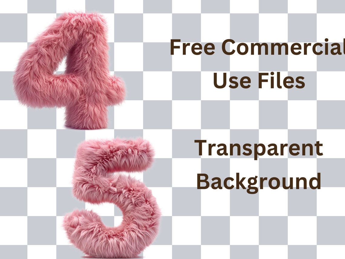 Pink Fur Numerical PNG, Numbers 0-9 Clipart, Clip Art Bundle , Number ...