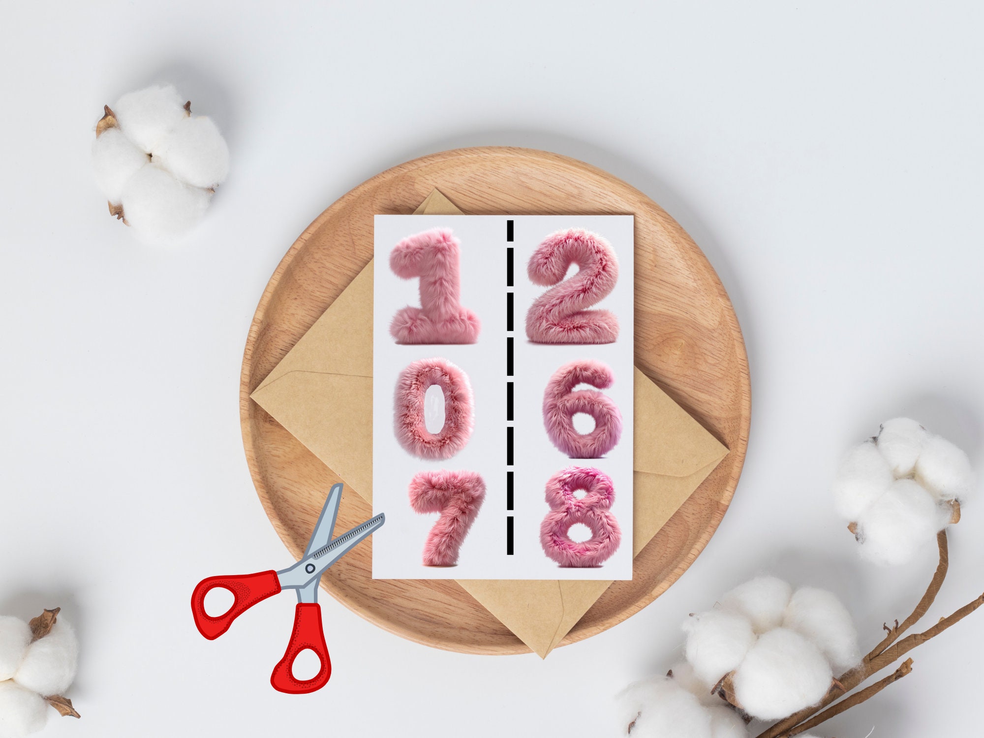 Pink Fur Numerical PNG, Numbers 0-9 Clipart, Clip Art Bundle , Number ...