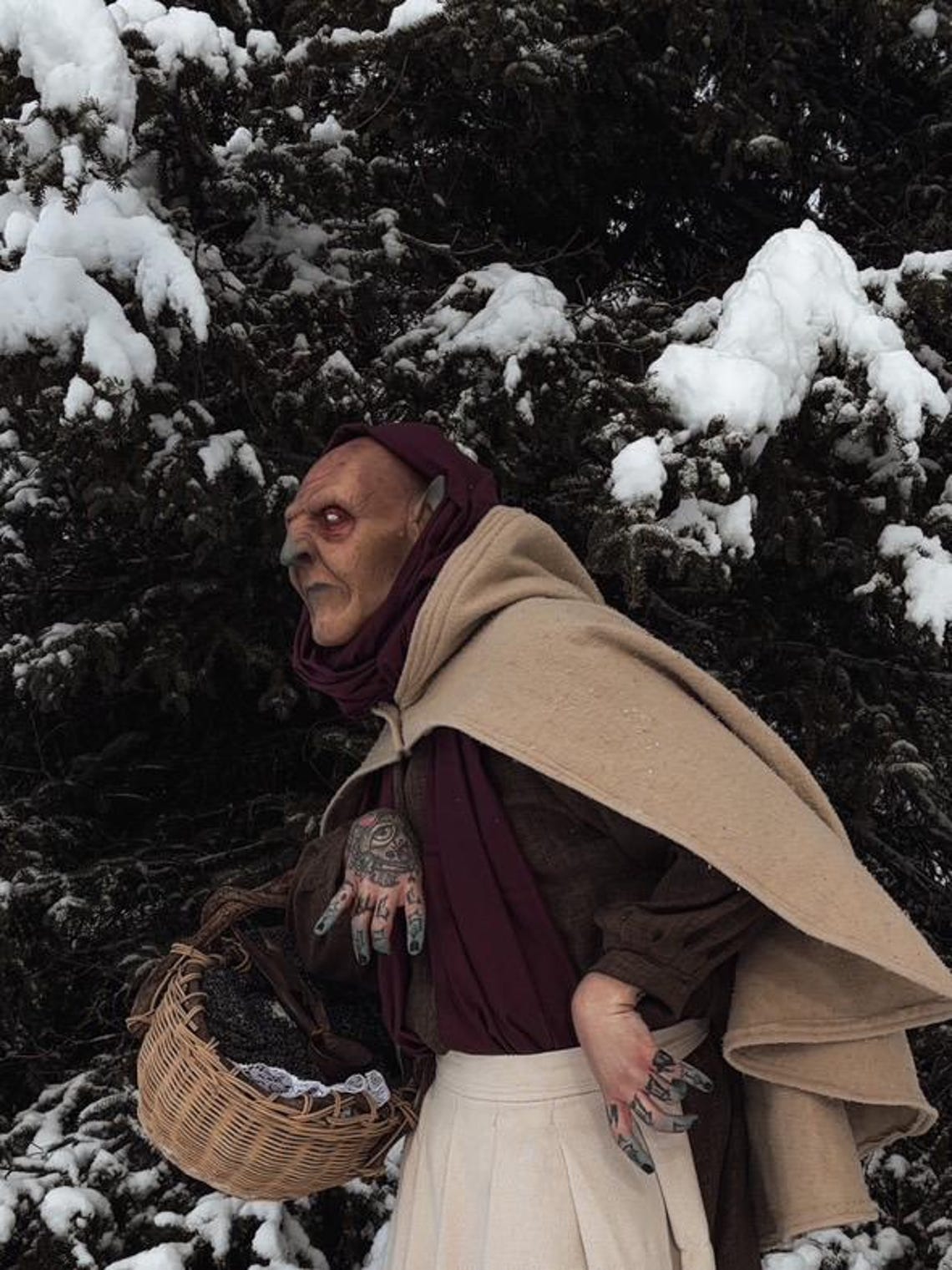 Perchta Wearable Latex Mask - Winter Witch - Holiday Spirit - Etsy