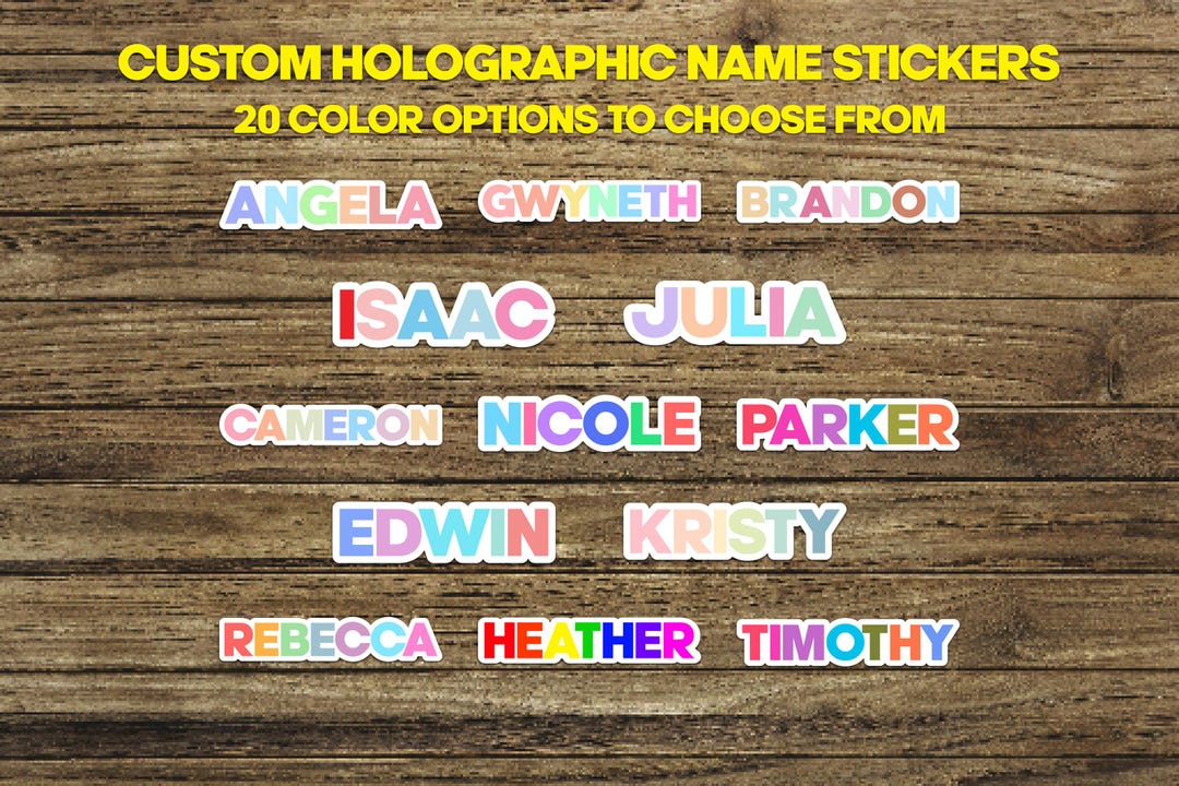 Holographic Name Stickers, Name Stickers for Water Bottles, Kindle ...