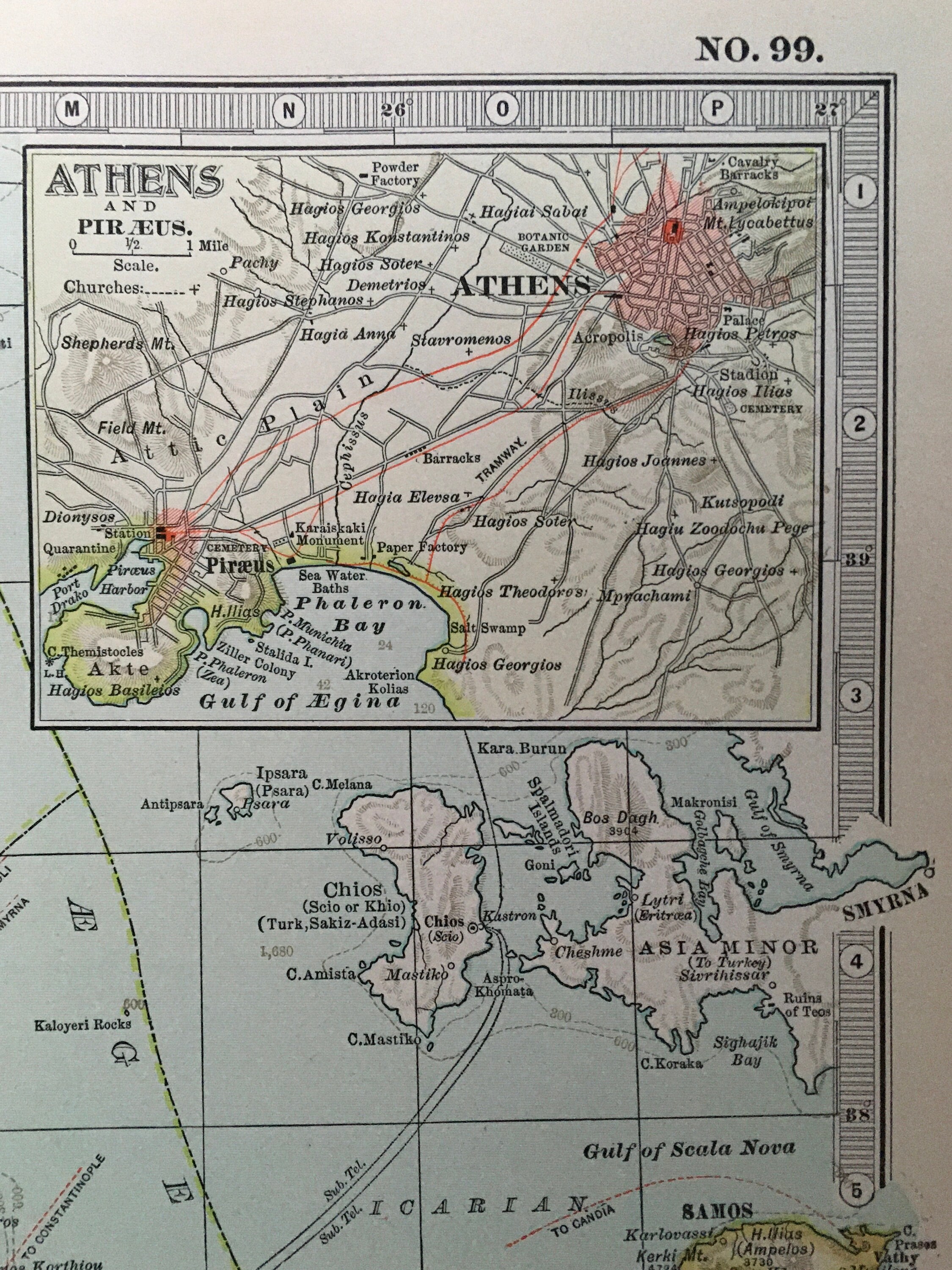 Antique Century Atlas Map of Greece - Etsy