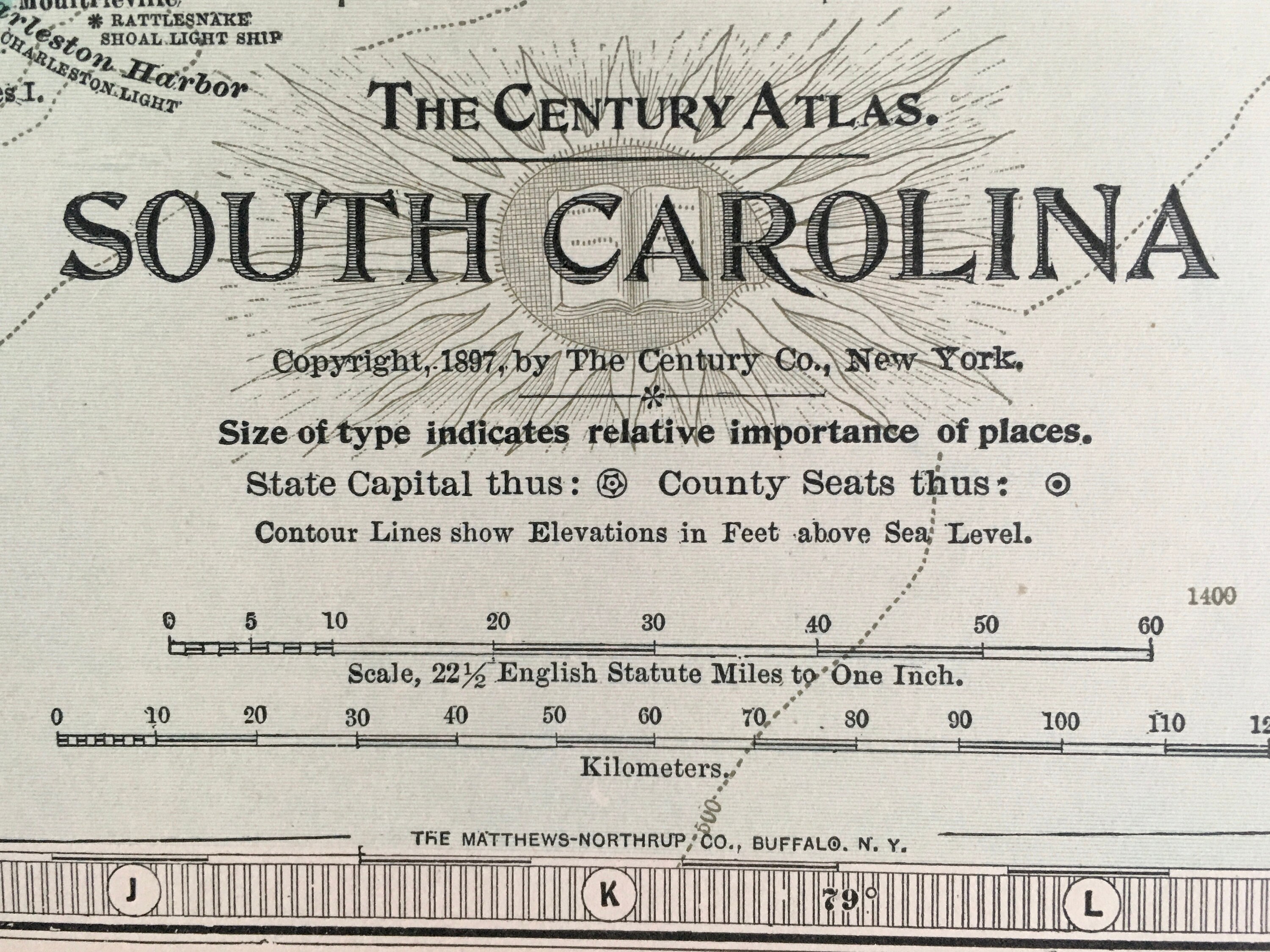 Antique Map South Carolina, Century Atlas Map, 1897 Original Map - Etsy