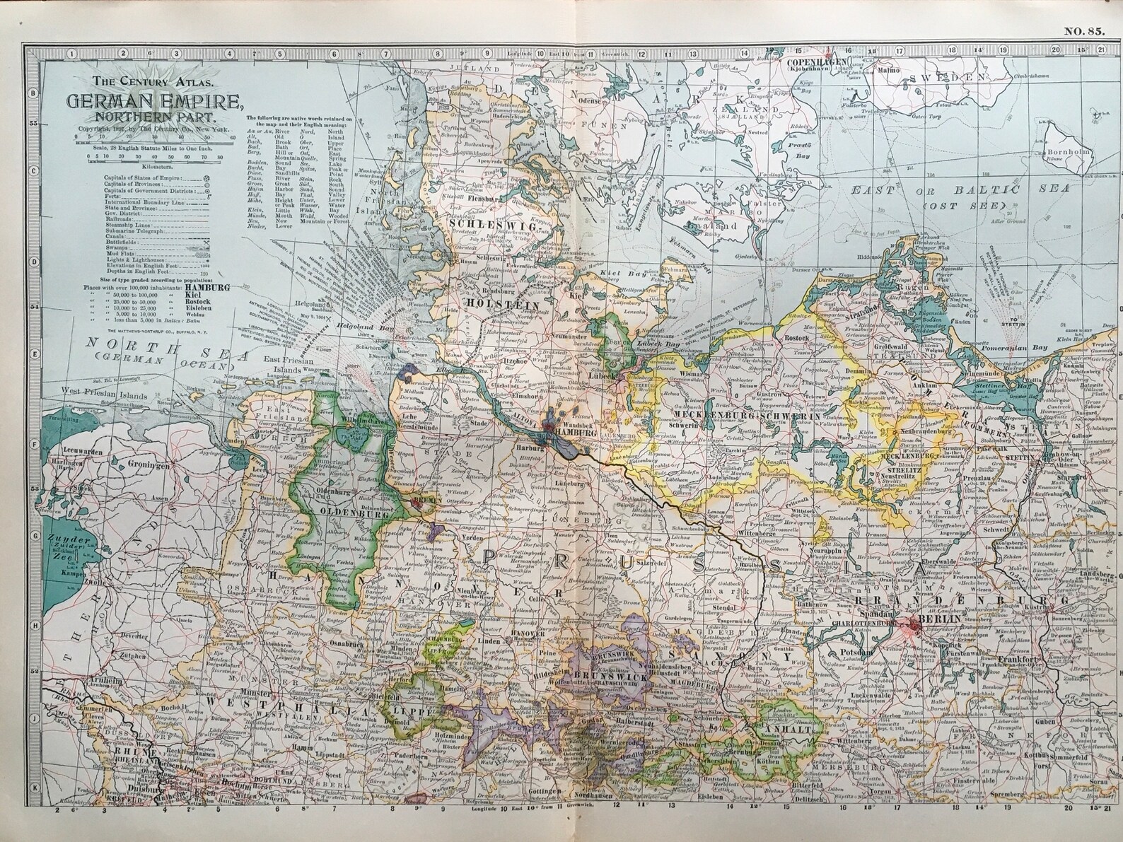 Antique Map Northern German Empire, Old World German Empire - Etsy