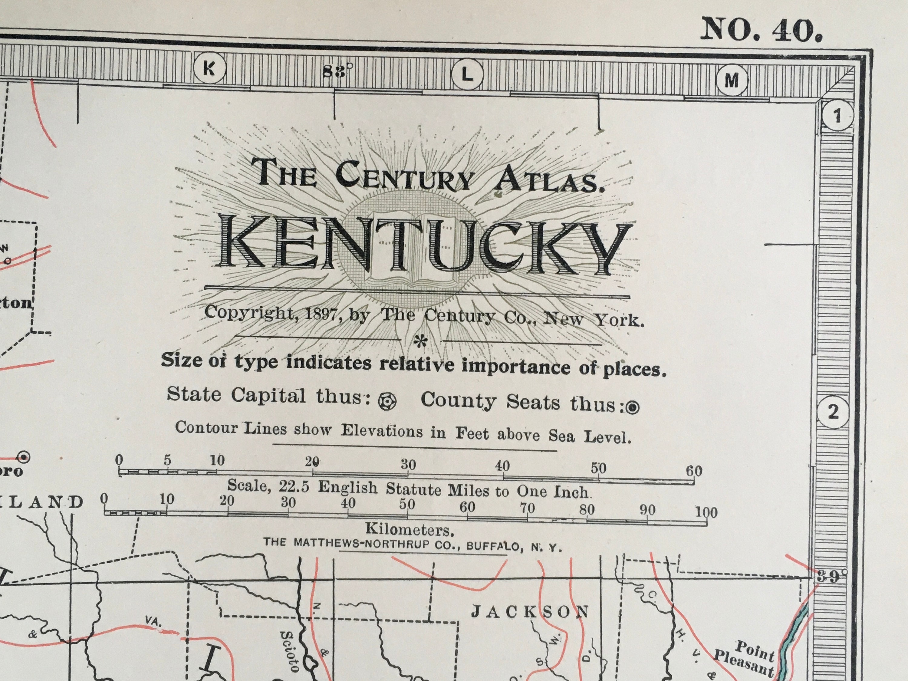 Antique Map Kentucky, 1800s Map, Century Atlas - Etsy