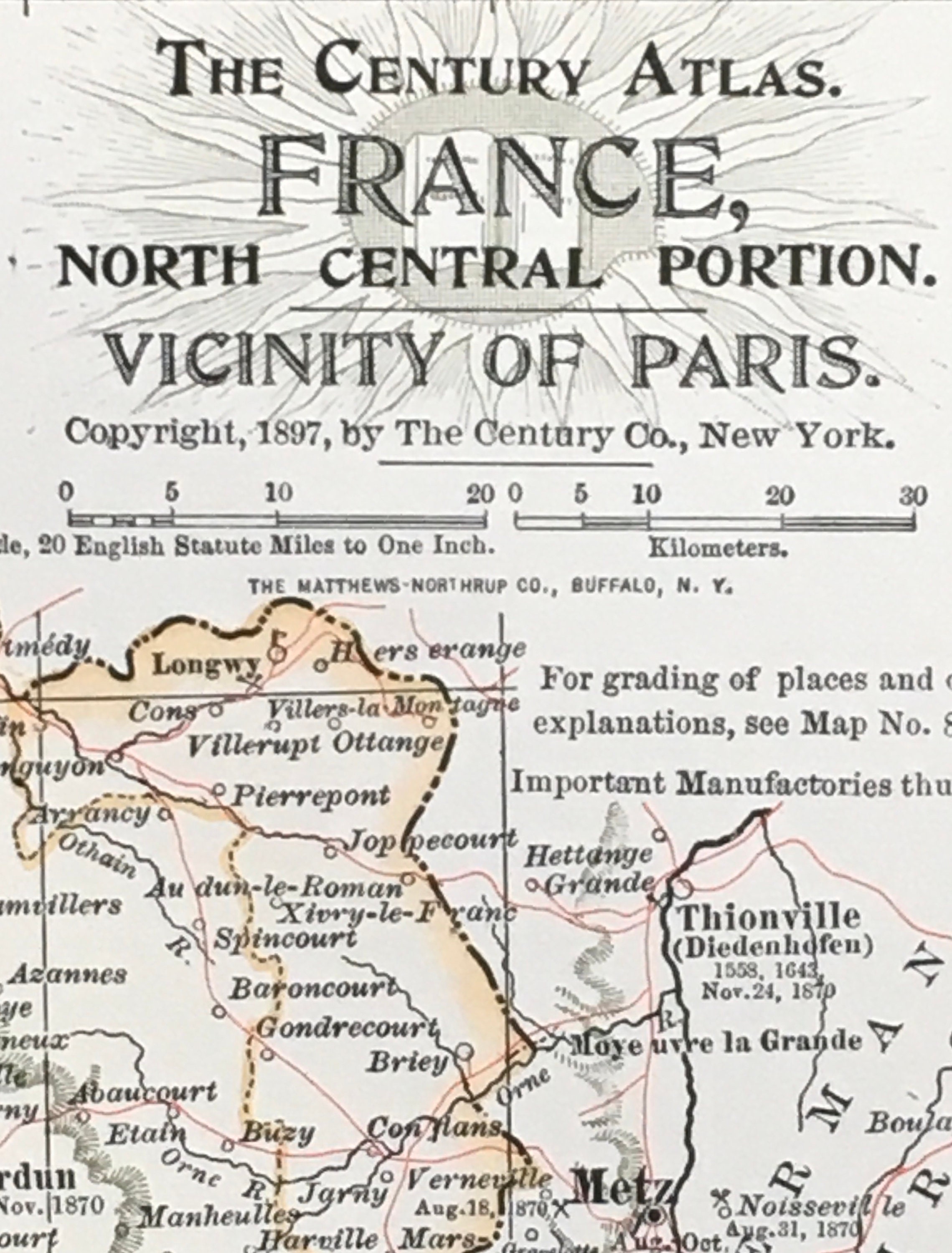 Antique Map France North Central, Map Vicinity of Paris, Century Map ...