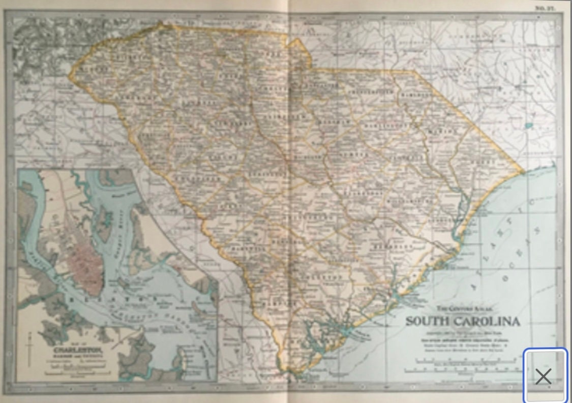 Antique Map South Carolina, Century Atlas Map, 1897 Original Map - Etsy