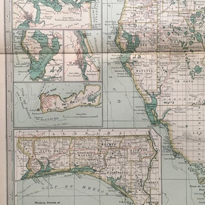 Antique Map Florida, 1800s Map, Century Atlas, Old World Map - Etsy
