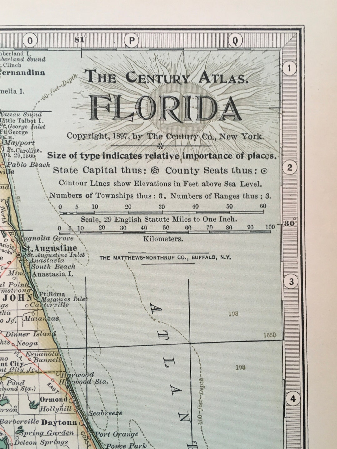 Antique Map Florida 1800s Map Century Atlas Old World Map - Etsy