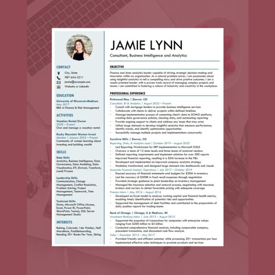 Resume Template | Clean, Simple, Modern | Microsoft Word - Etsy
