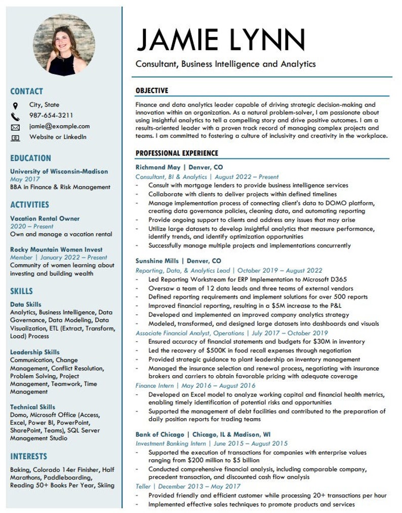Resume Template | Clean, Simple, Modern | Microsoft Word - Etsy