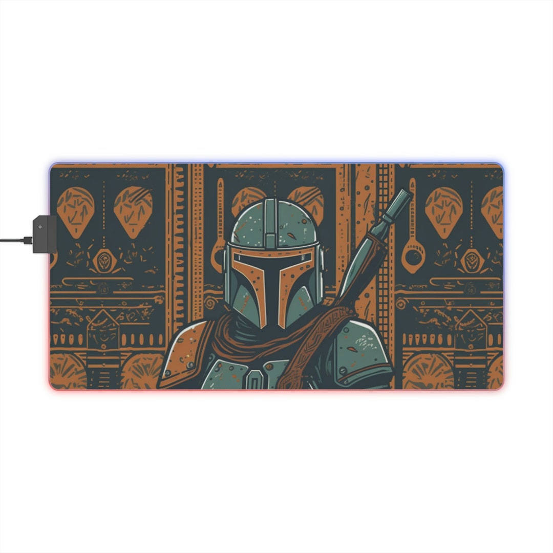 Star Wars Tribal Mandalorian LED Gaming Mouse Pad - Etsy