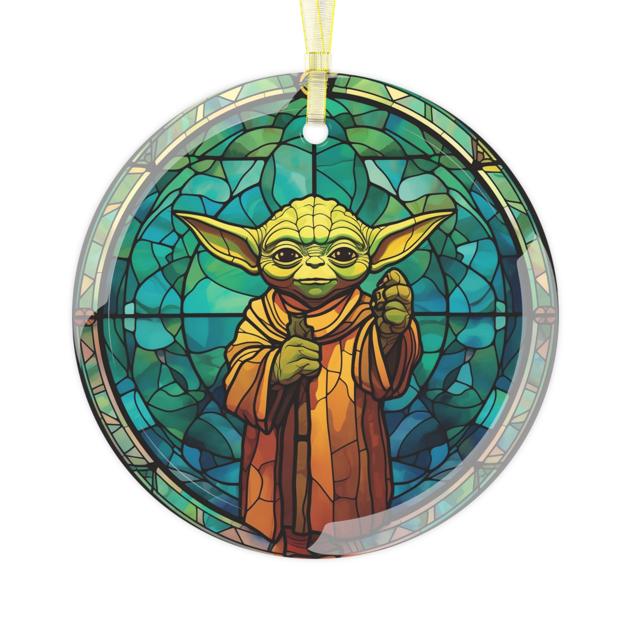 Star Wars Yoda Glass Ornament - Etsy