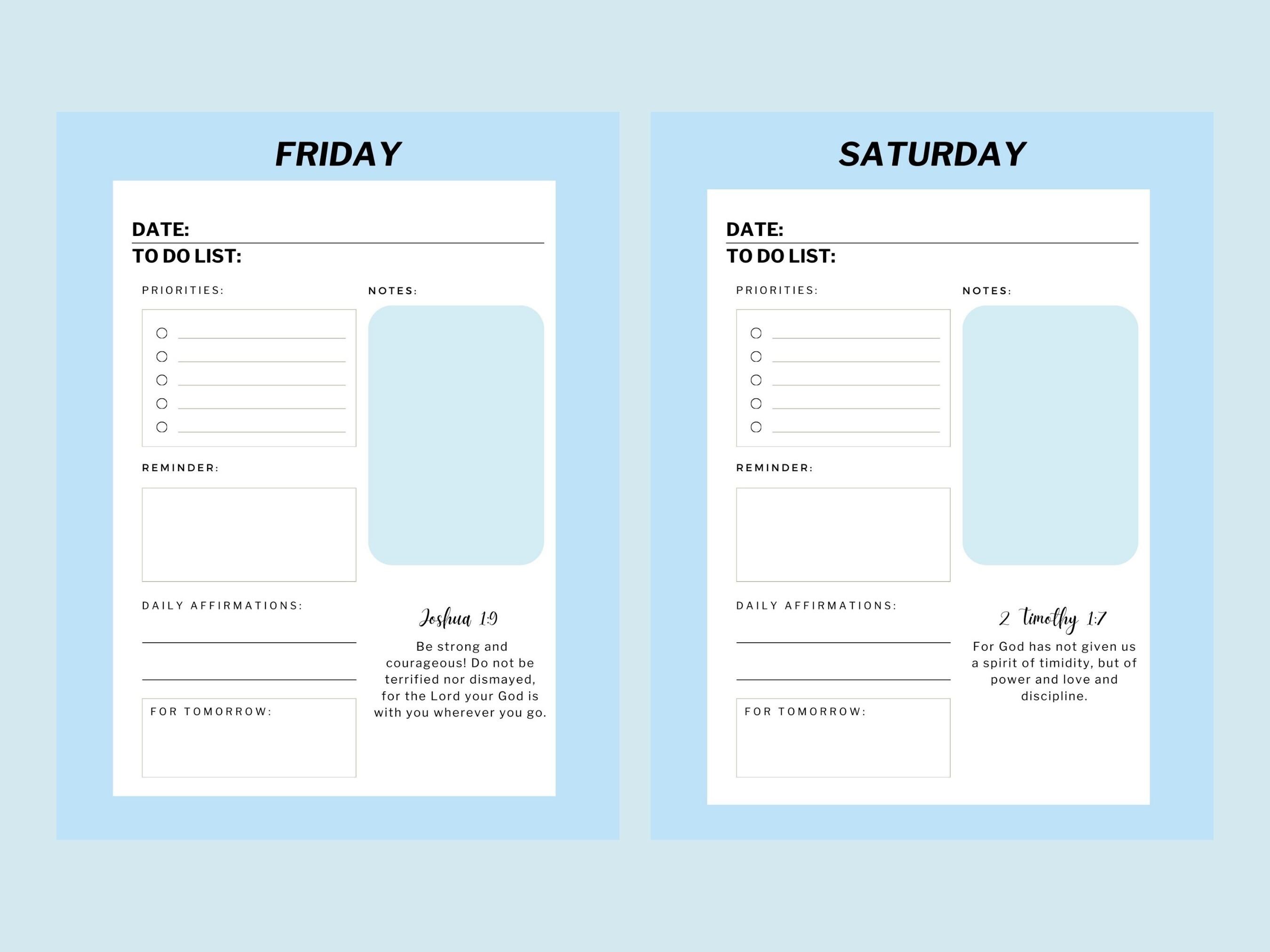 Weekly Planner Printable Weekly Schedule I Weekly Planner to Do Instant ...