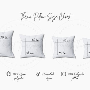 Pillow Size Chart Editable in Canva, Throw Pillow Size Chart Digital Jpg Download Files, AOP ...