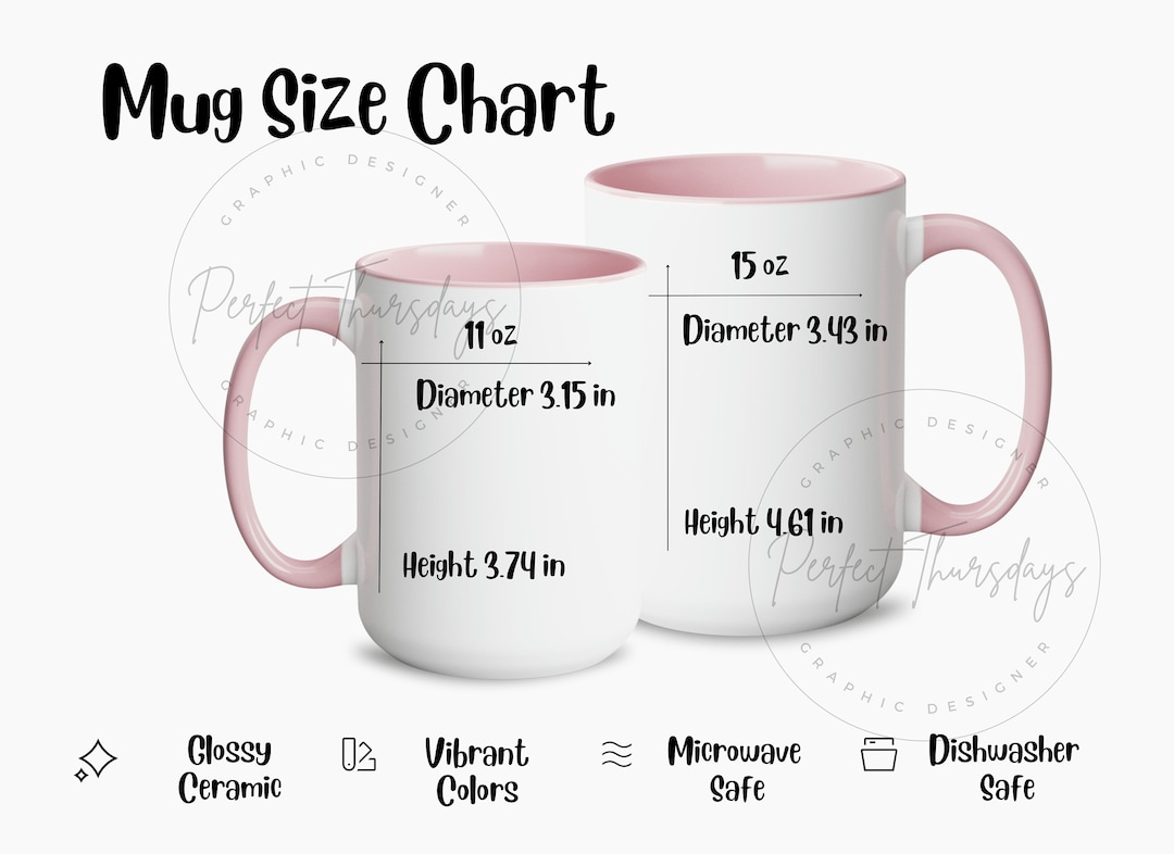 Pink Two Tone Mug Size Chart Template, Two Tone Size Chart Editable ...