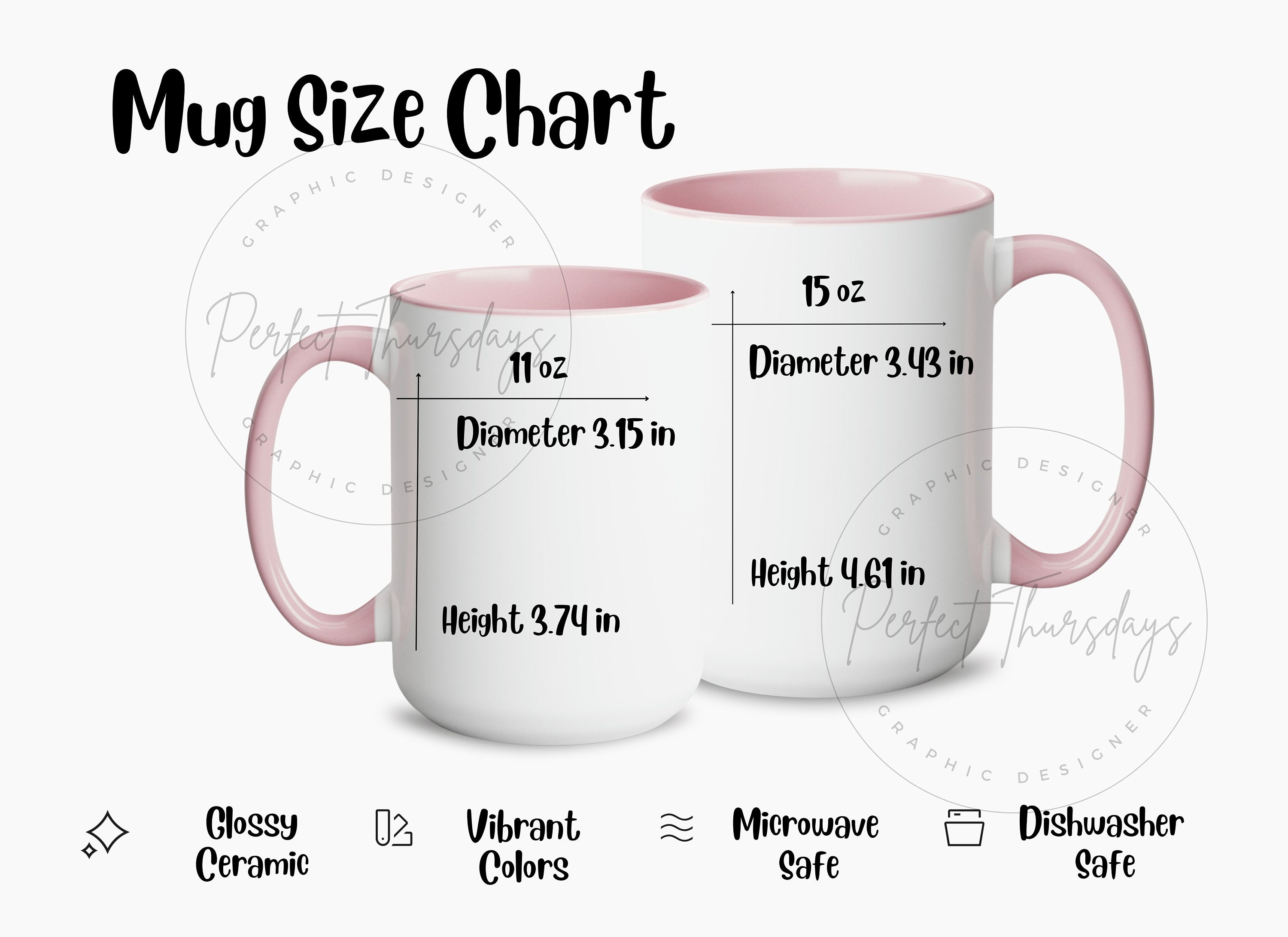 Pink Two Tone Mug Size Chart Template, Two Tone Size Chart Editable ...