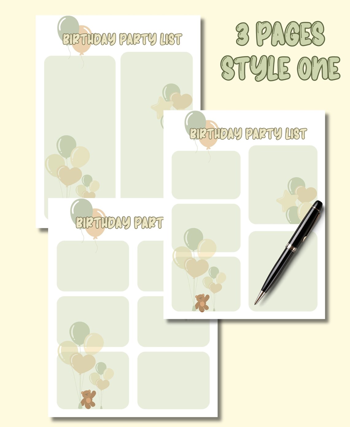 Birthday List Template PDF File, Party Supplies List, List Template ...