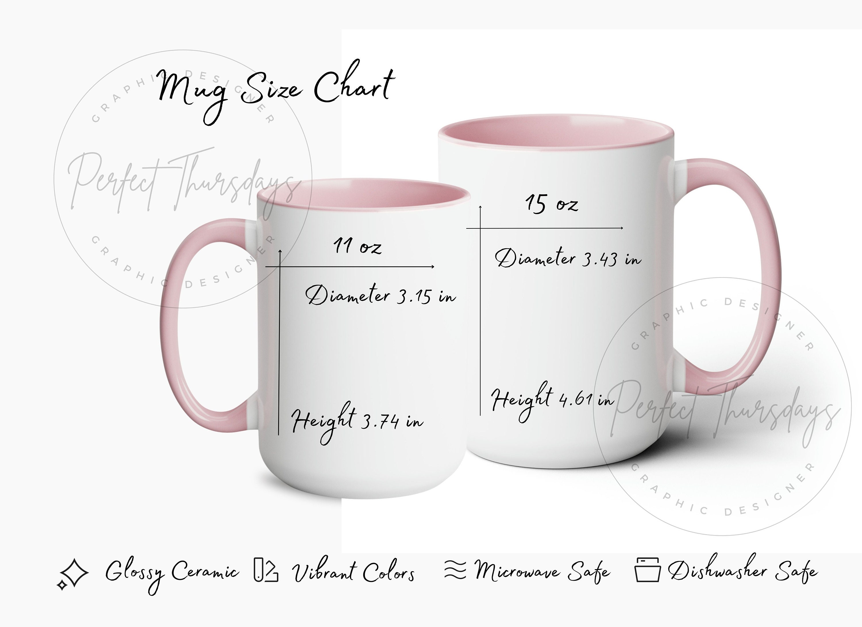 Pink Two Tone Mug Size Chart Template, Two Tone Size Chart Editable ...
