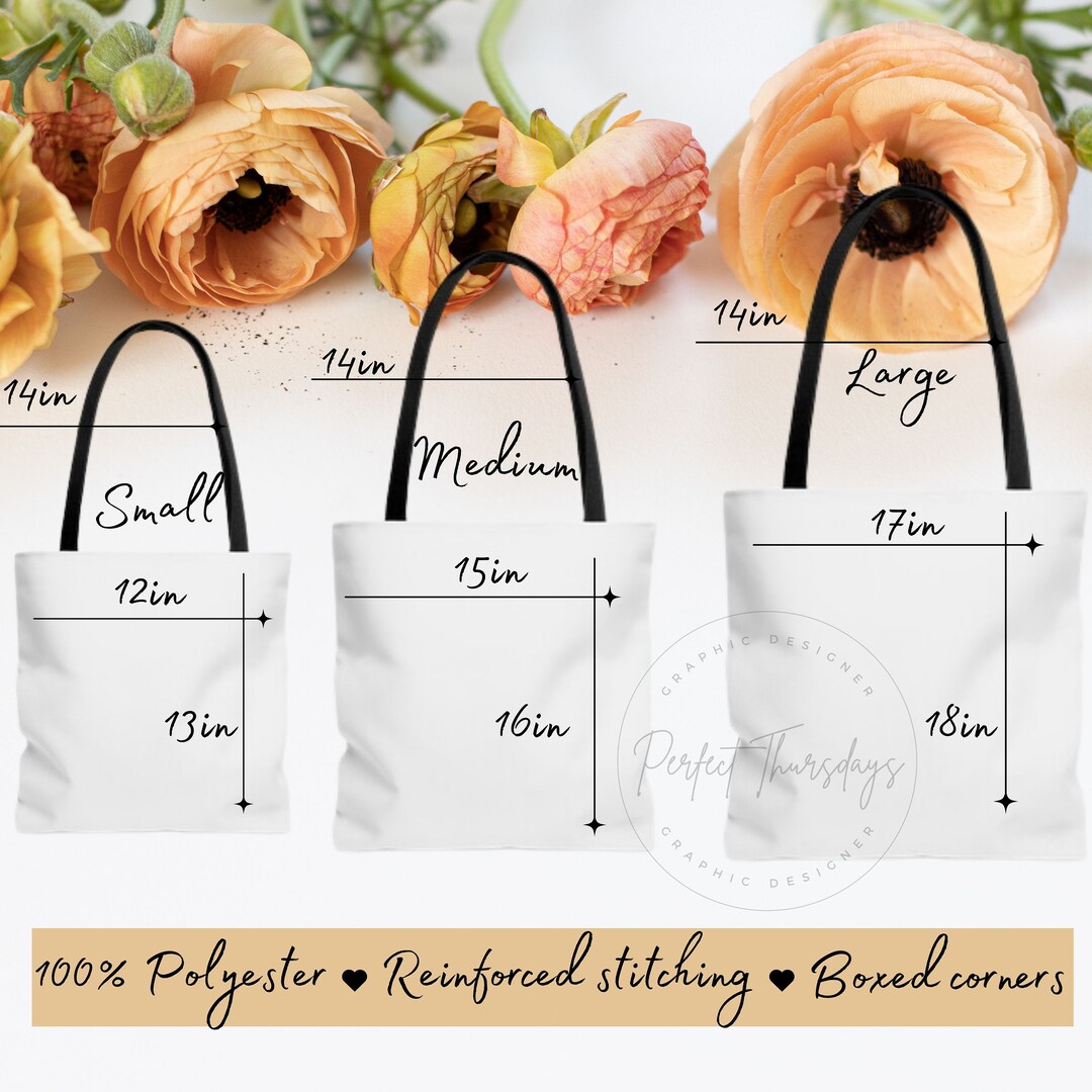 AOP Tote Bag Size Chart Mockup Tote Bag Care Instructions 2 - Etsy