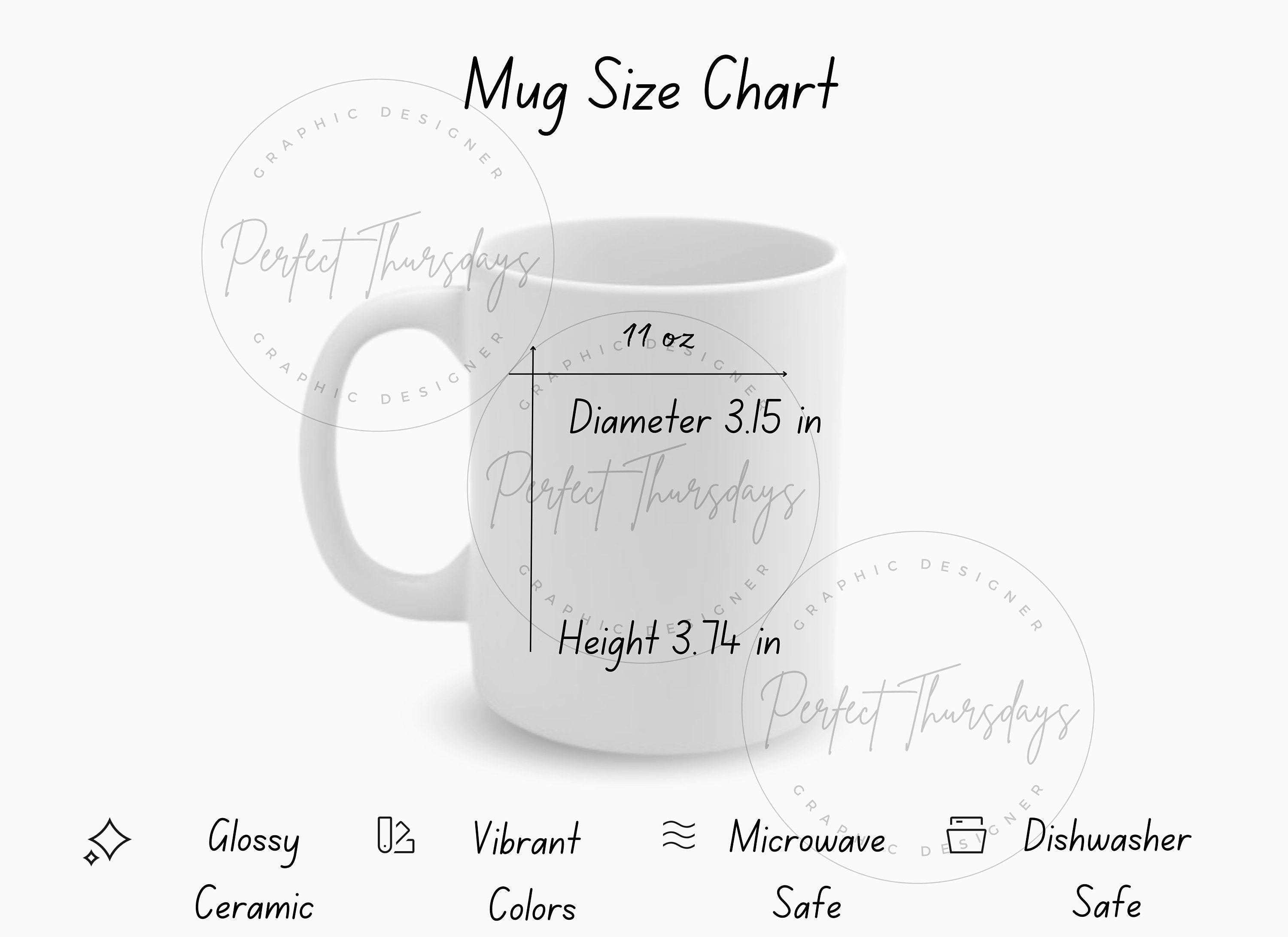 Mug Size Chart Template, Editable Mug Size Chart Template Mug Product ...
