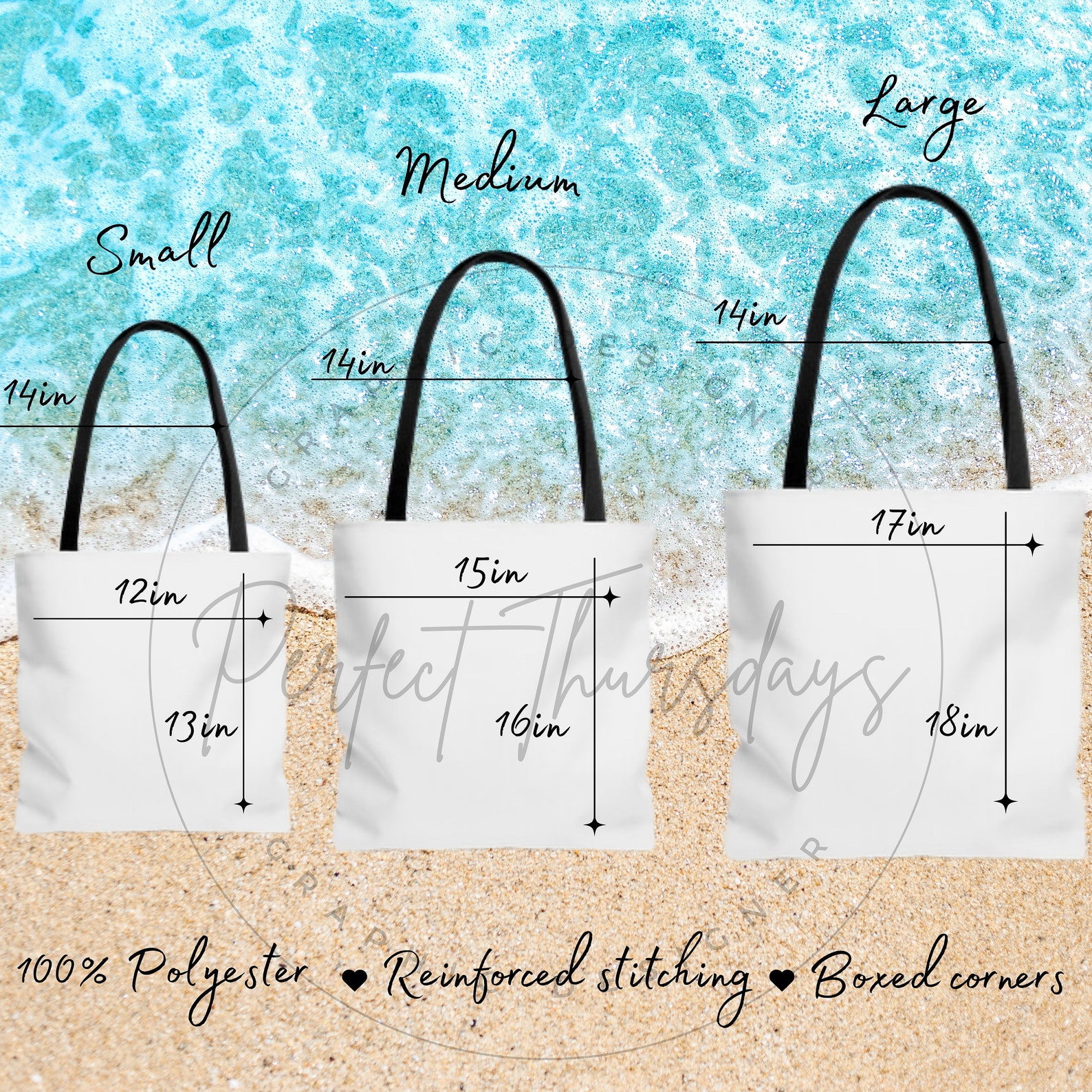 Tote Bag Size Chart, Shoulder Bag Size Chart, AOP Tote Bag Size Chart ...