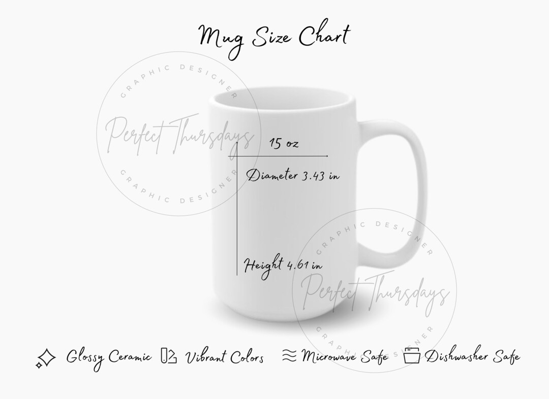 Mug Size Chart Template, Mug Size Chart Editable Template, 1 Digital ...