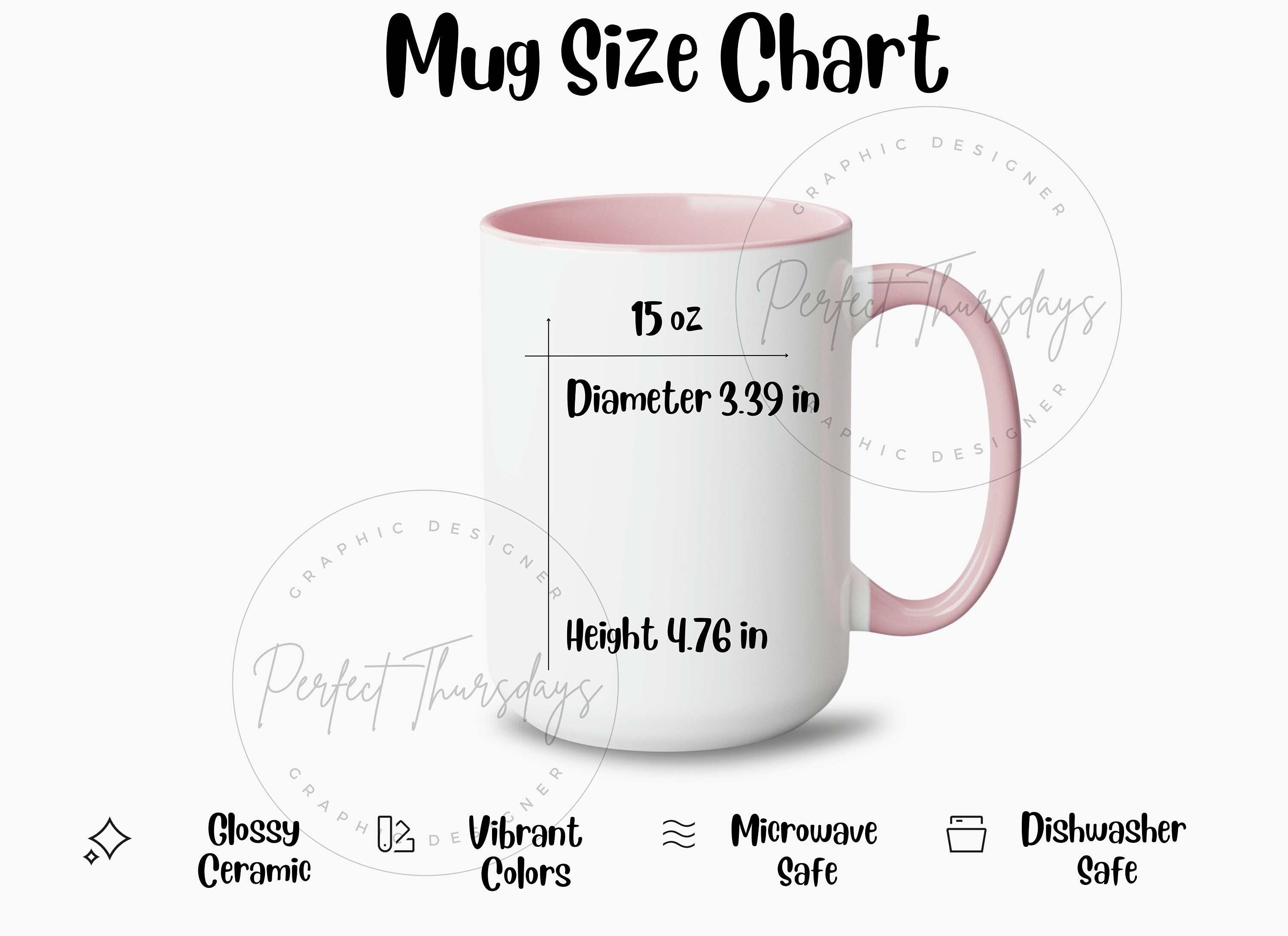 Pink Two Tone Mug Size Chart Template, Two Tone Size Chart Editable ...