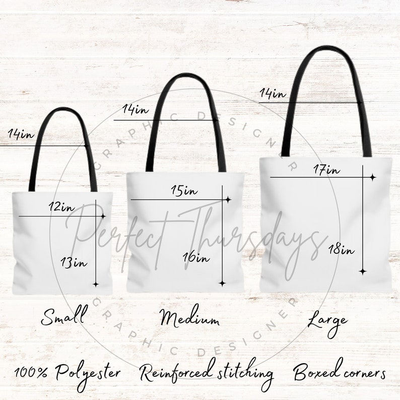 Tote Bag Size Chart, Tote Bag Mockup, Tote Bag Details, Tote Bag ...