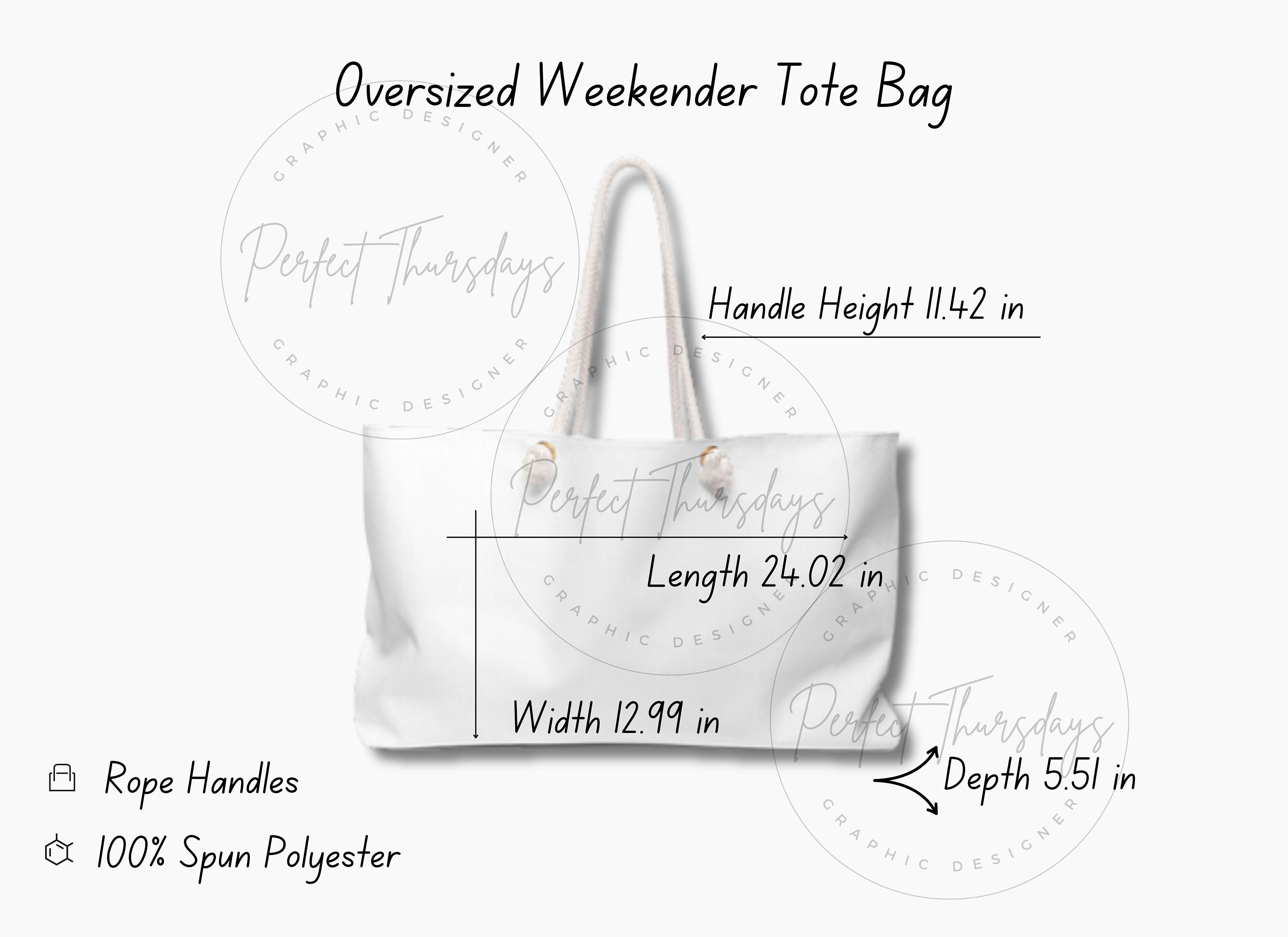 Oversized Weekender Tote Bag Size Chart Template Editable Tote Bag Size ...