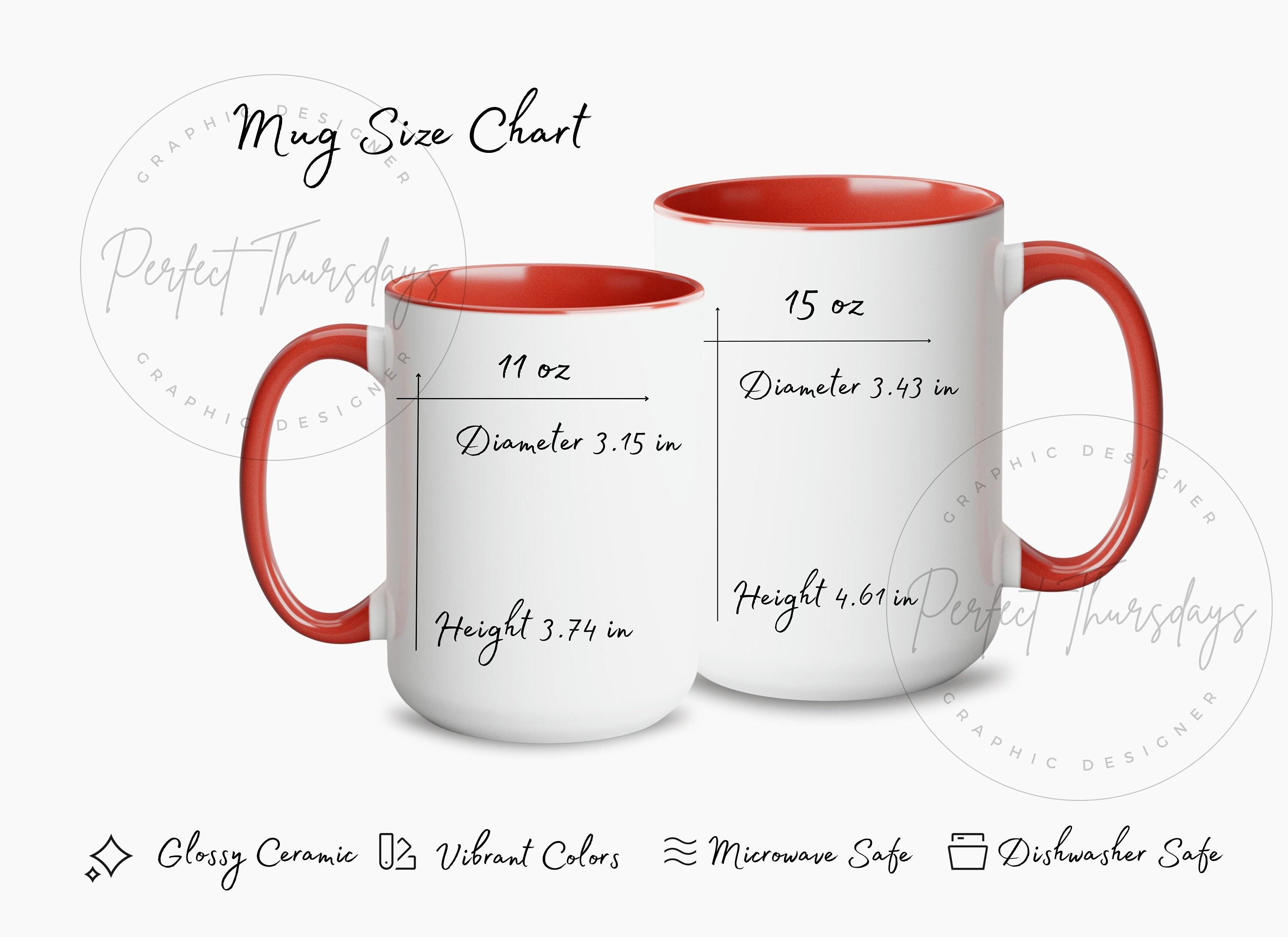 Two Tone Mug Size Chart Template, Two Tone Size Chart Editable Template, 1 Digital ZIP Download ...