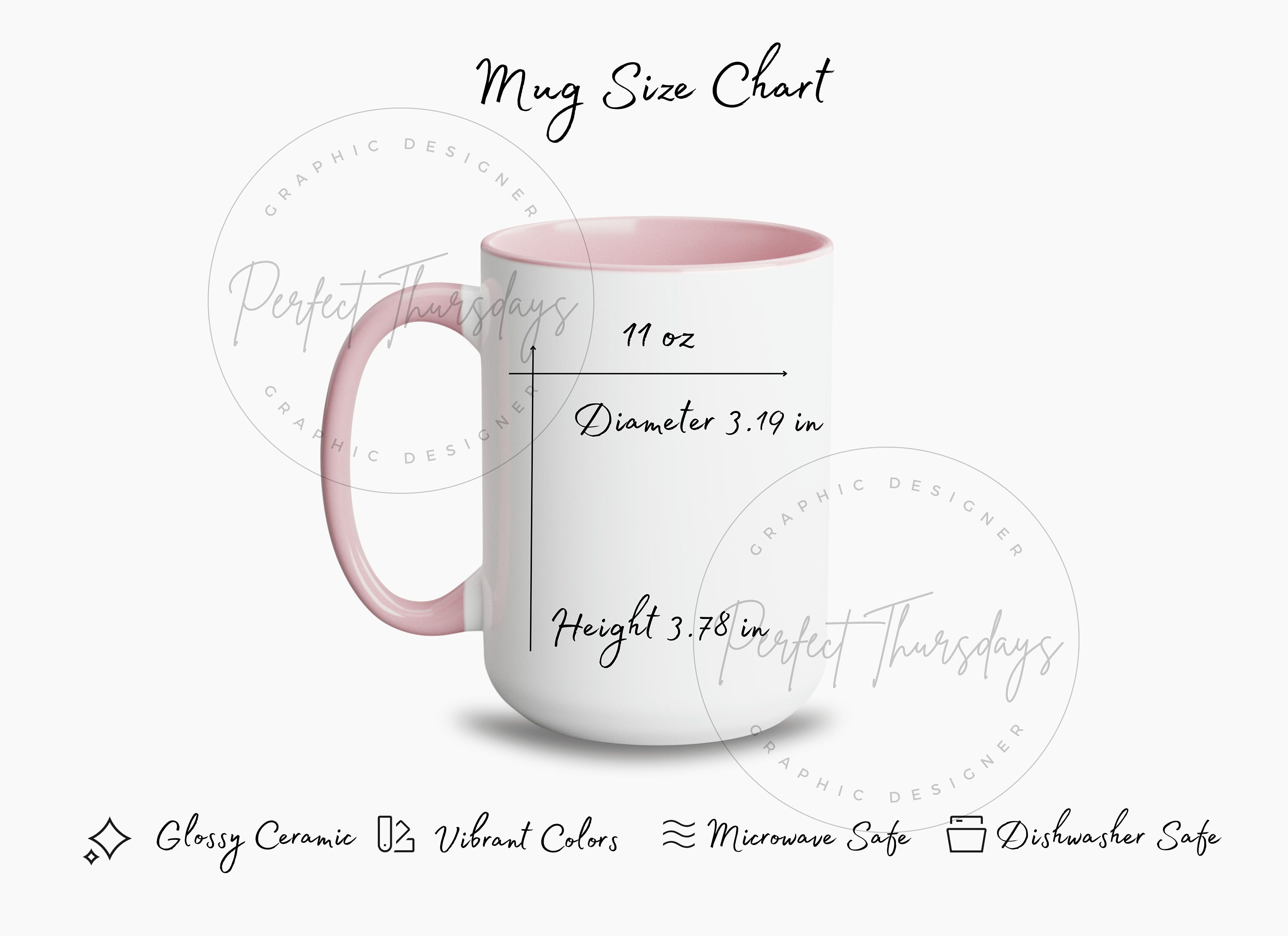 Pink Two Tone Mug Size Chart Template, Two Tone Size Chart Editable ...