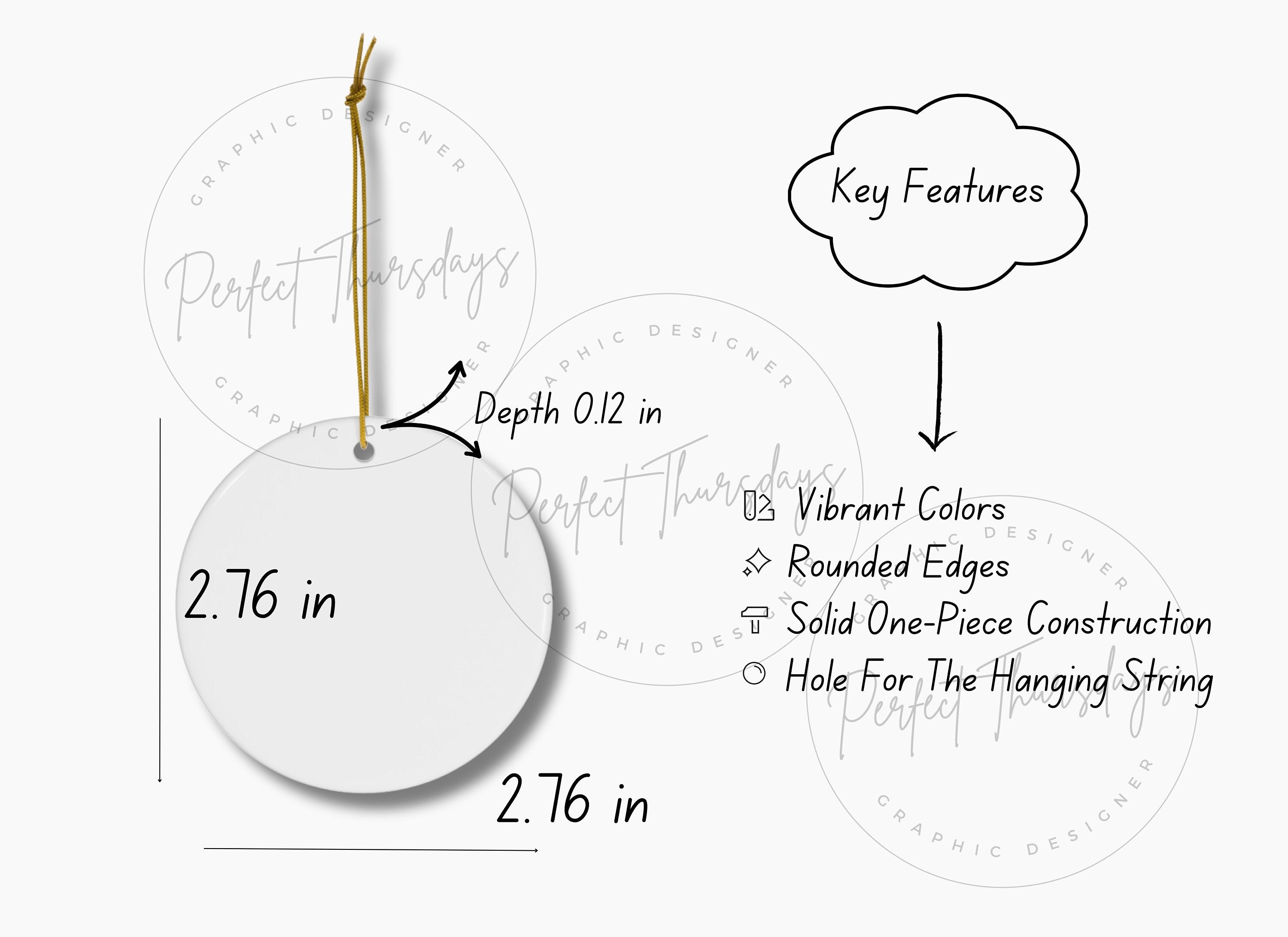 Circle Shaped Ceramic Ornaments Size Chart Template Ornaments Size ...