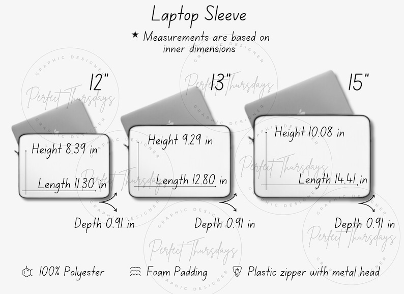 Laptop Sleeve Size Chart Template, Laptop Sleeve Size Chart Editable ...