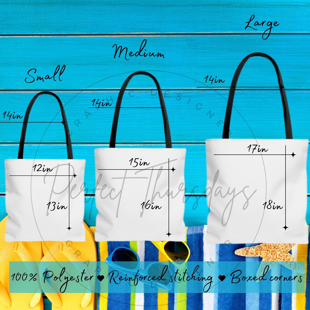 Tote Bag Size Chart Mockup, Tote Bag Details Mockup, Tote Bag Mockup, 1 ...