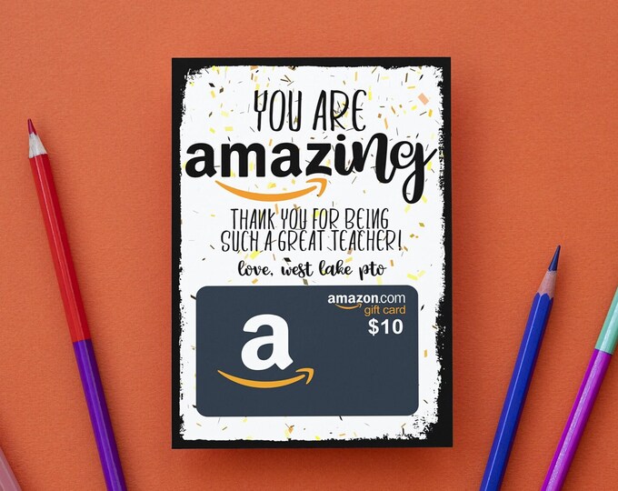 Instant Download Editable Amazon Gift Card Holder Template for Teacher ...