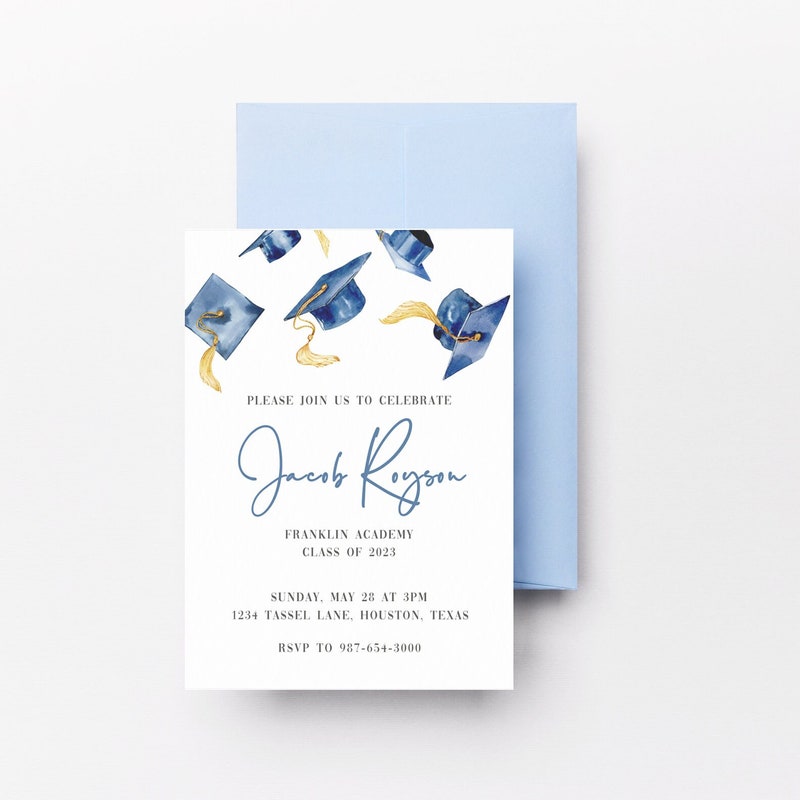 Watercolor Graduation Cap - Etsy