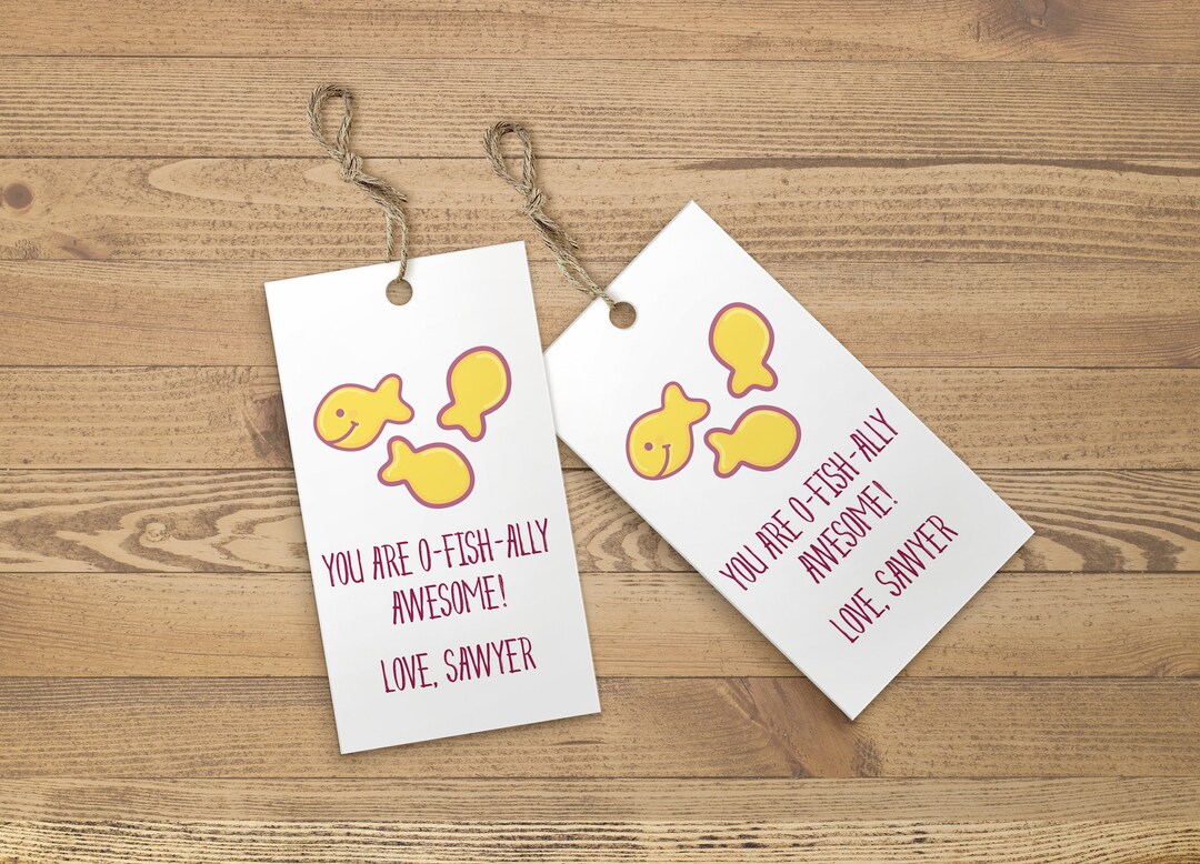 Instant Download Editable Goldfish Cracker Tag Template for Teacher ...