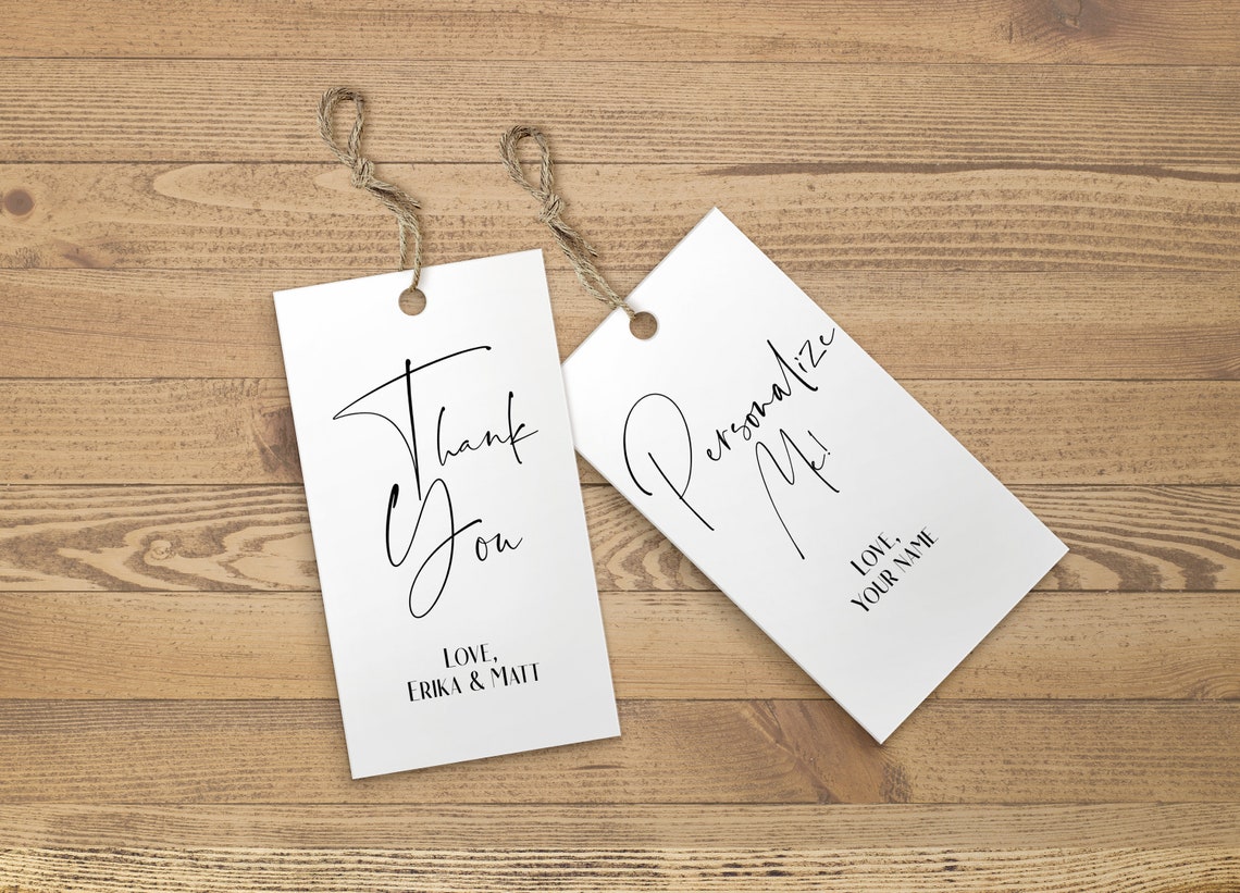 Instant Download Customizable Modern Handwriting Gift Tag for Thank You ...