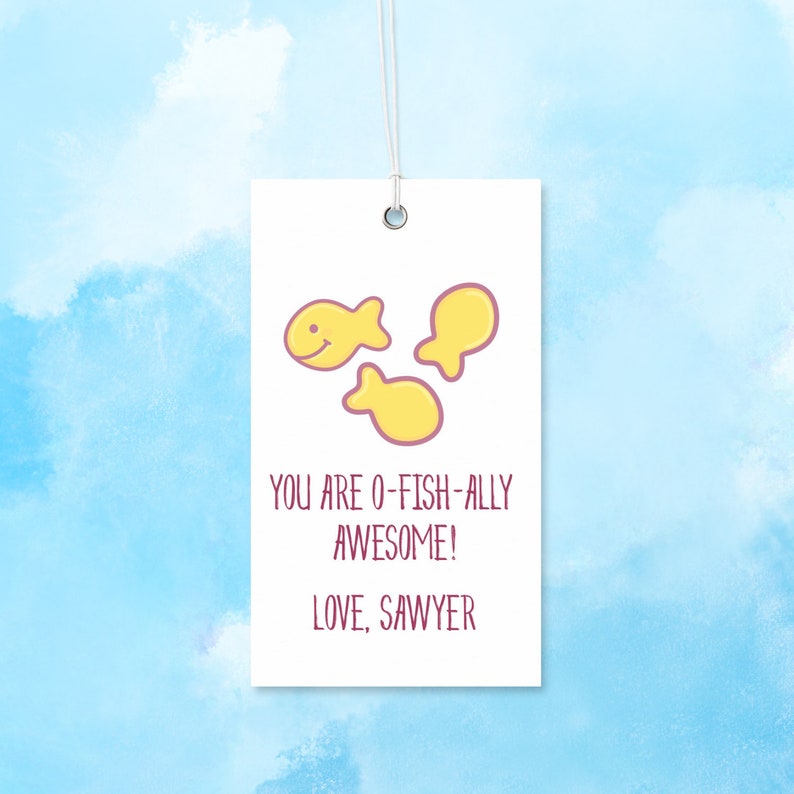 Instant Download Editable Goldfish Cracker Tag Template for Teacher ...