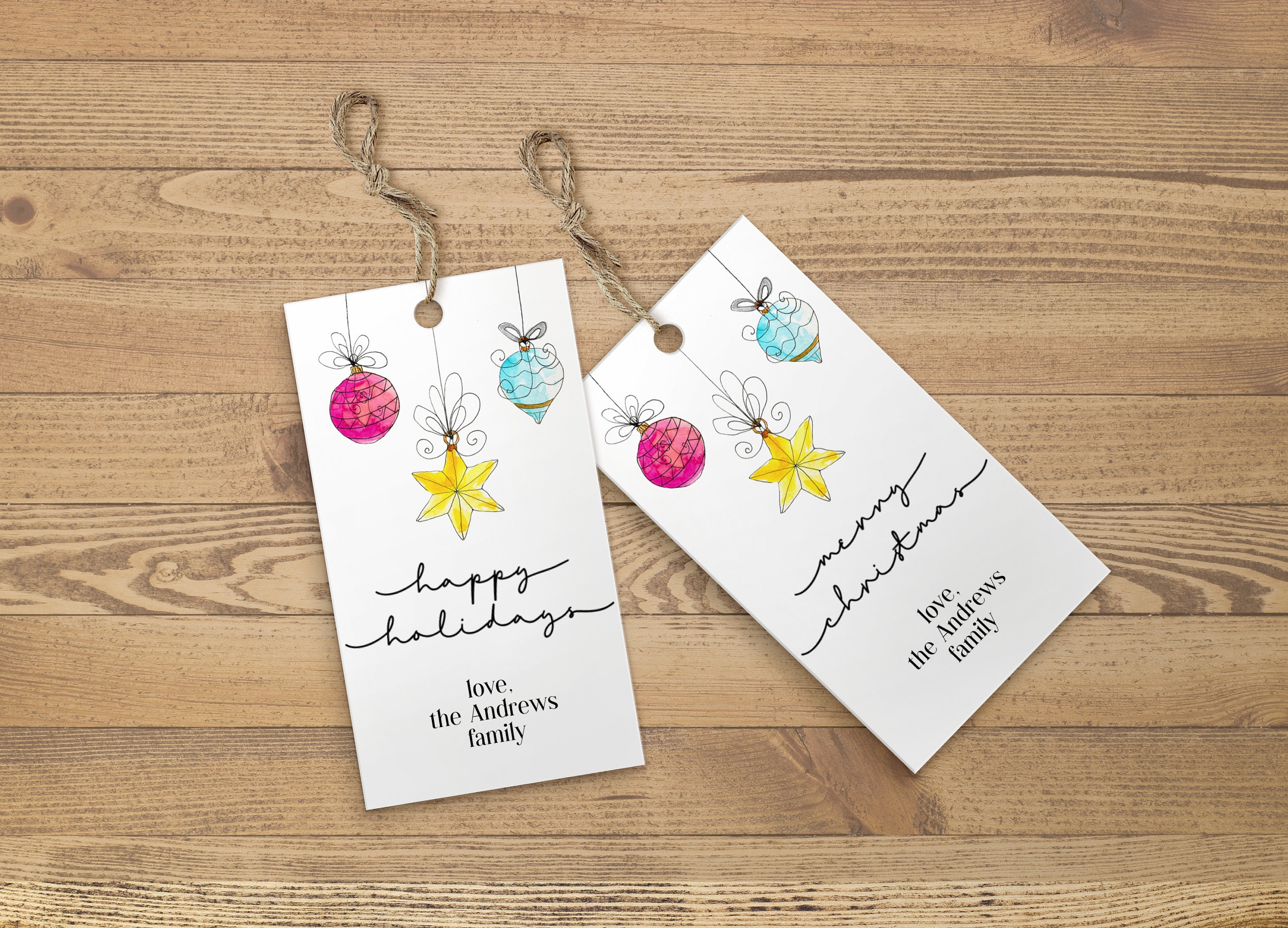 Instant Download Editable and Printable Christmas Gift Tag, Christmas ...