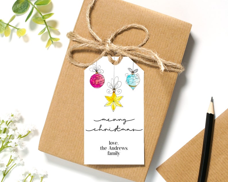 Instant Download Editable and Printable Christmas Gift Tag, Christmas ...