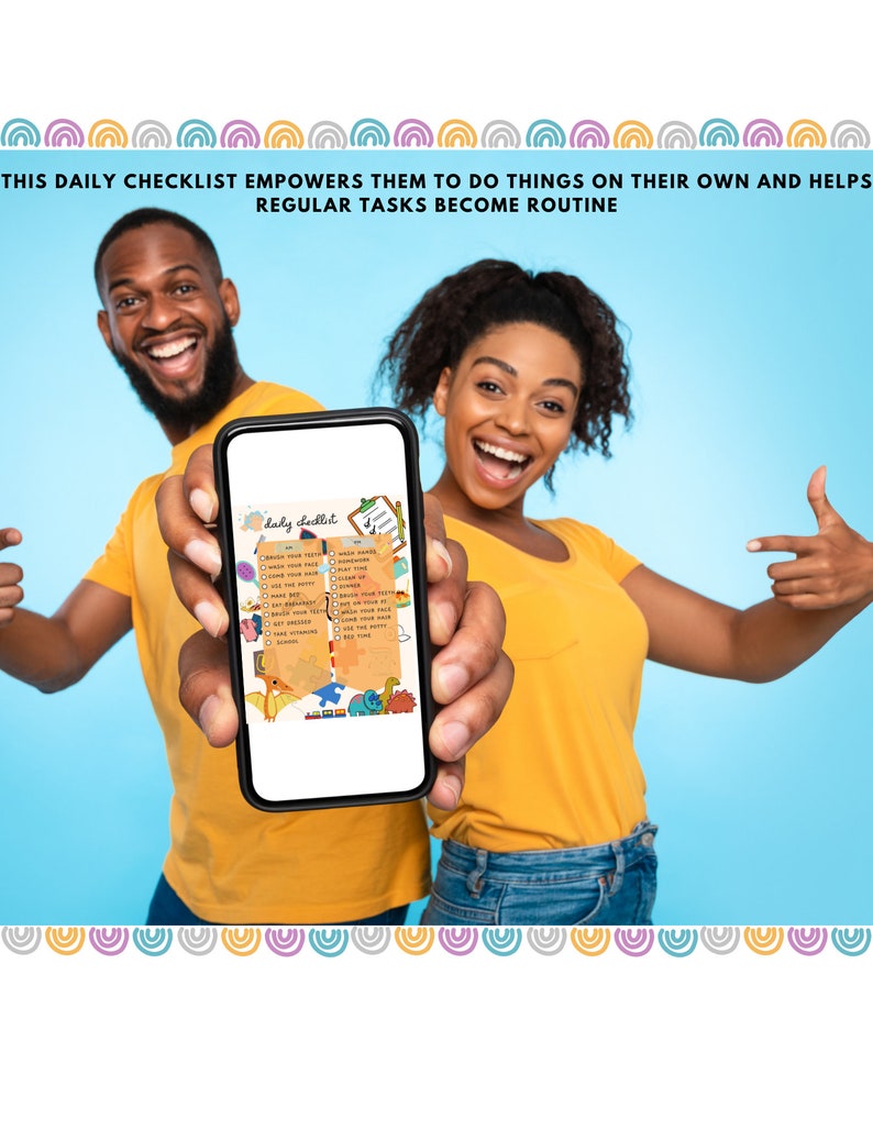 Chore Chart Kids Daily Checklist Responsibility Chart Daily - Etsy