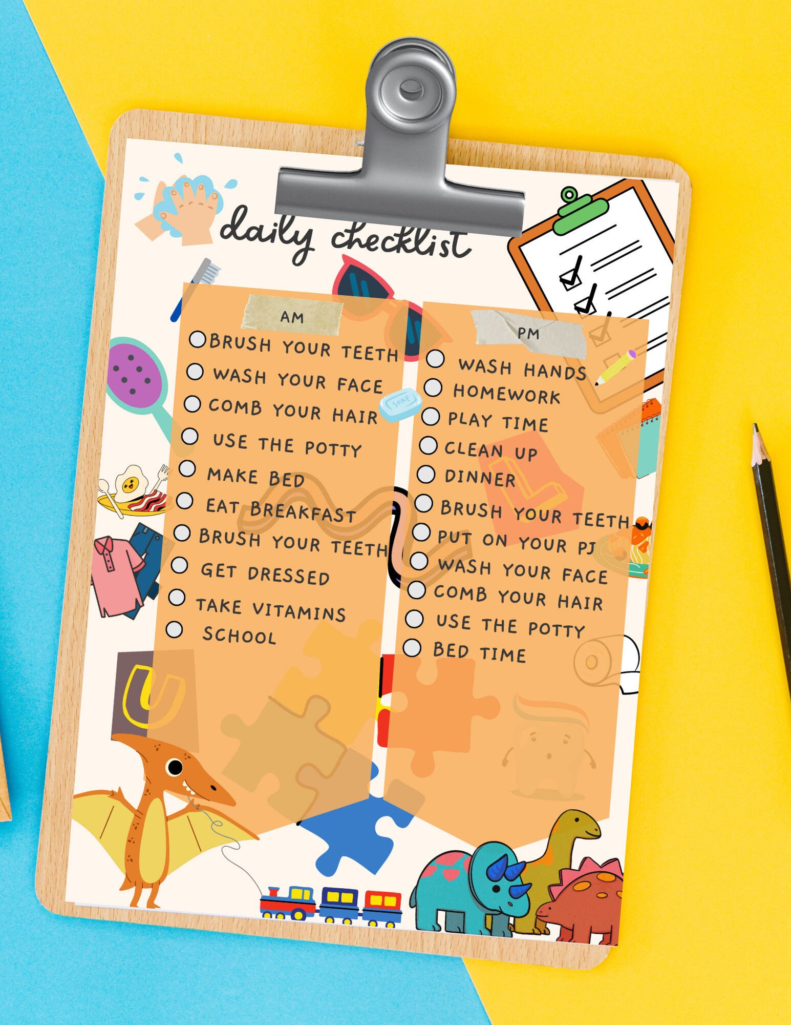 Chore Chart, Kids Daily Checklist, Responsibility Chart, Daily Routine ...