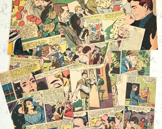 Comic Book Paper, Comic Scrap Paper, Wedding, Scrapbooking Paper ...