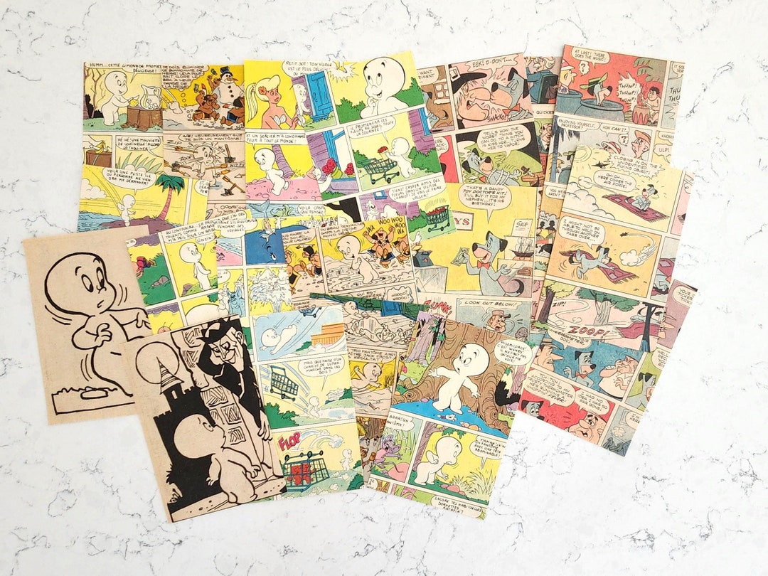 Comic Book Paper, Casper Comic, Collage Paper, Scrtapbooking, Kids ...