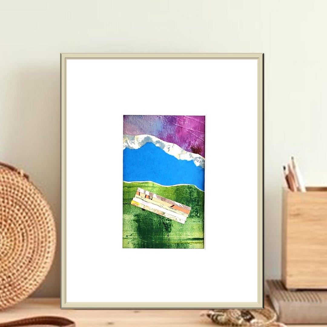 Mini Collage Original, Small Original Abstract, Mixed Media Art ...