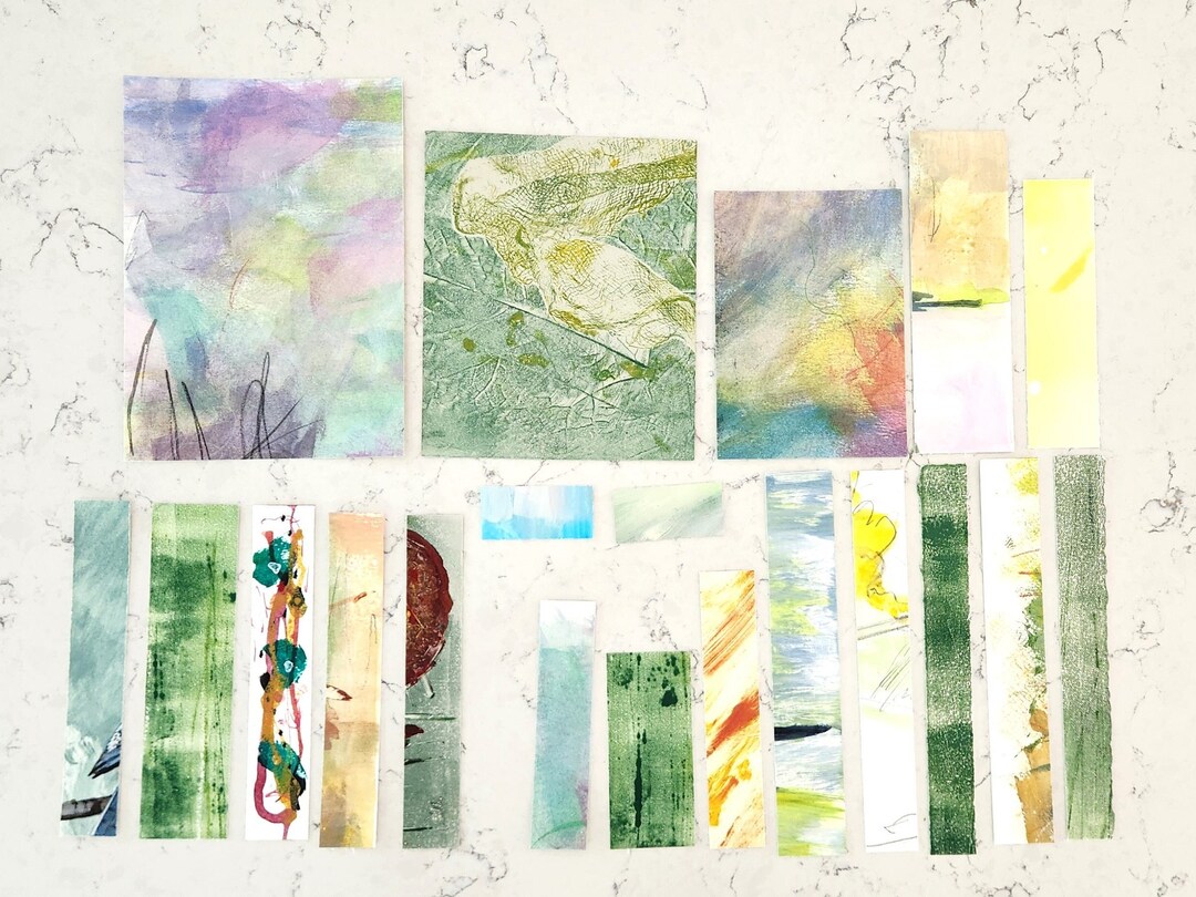 Handprinted Paper, Paper Scrap Pack, Collage Ephemera, Paper for ...