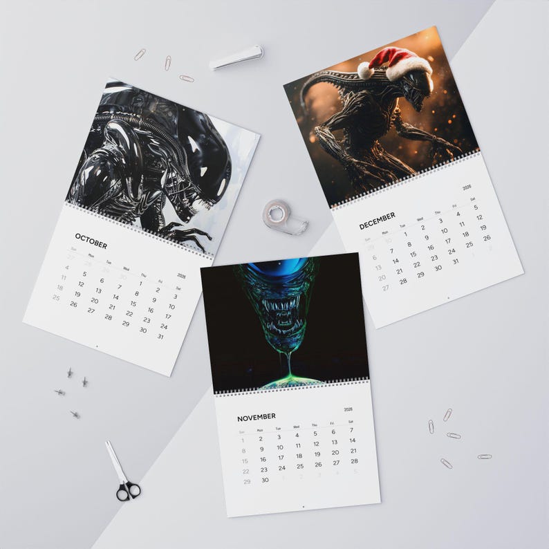 Xenomorph Alien 2026 Wall Calendar: Sci-fi Home Decor - Etsy